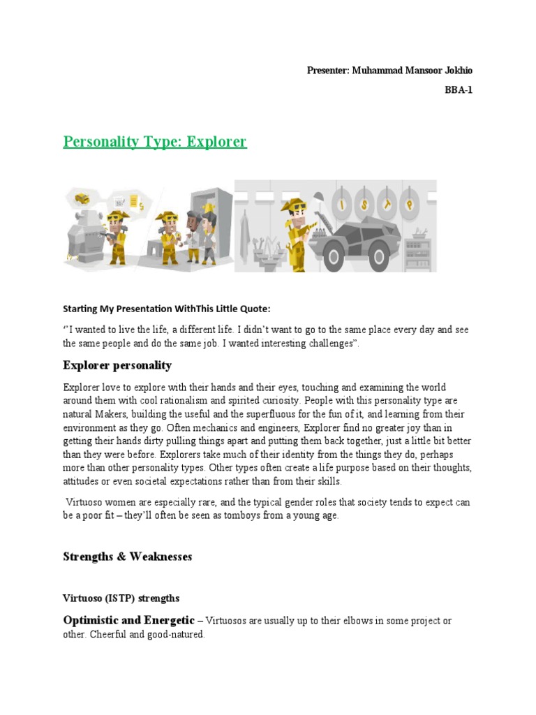 Personality Type: Explorer | PDF | Personality Type | Psychology