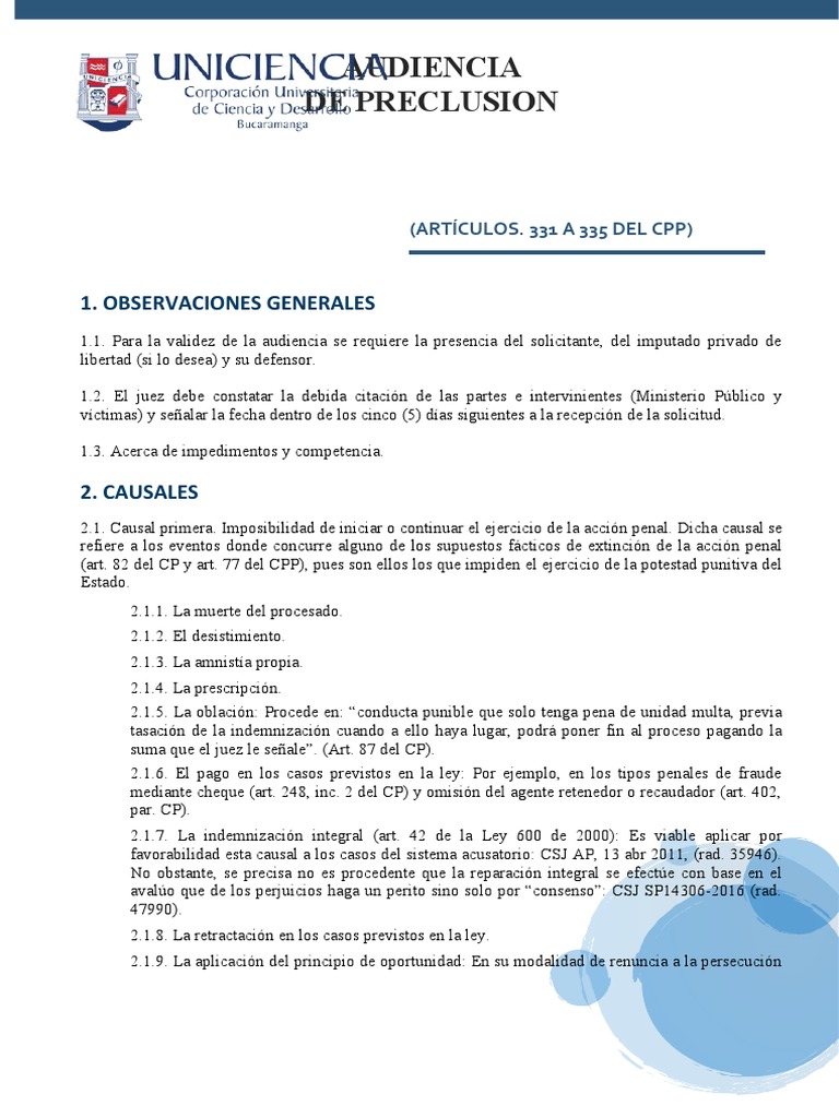 Audiencia Preclusion | PDF | Queja | Procedimiento legal