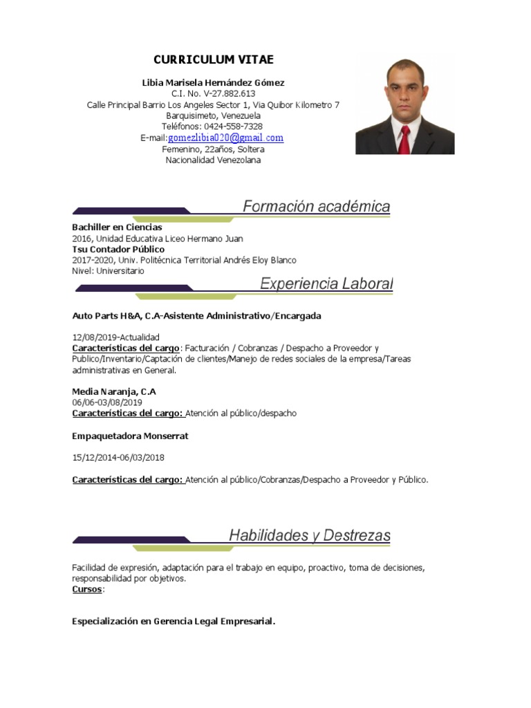 Curriculum Vitae LF | PDF | Venezuela | Educación avanzada