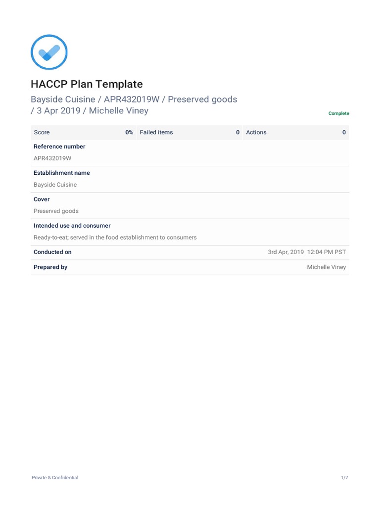 HACCP Plan for Food Safety | PDF | Mycotoxin | Mold