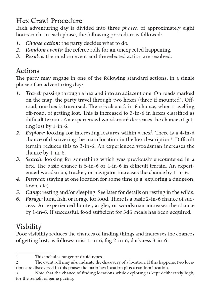 Dolmenwood Hex Crawl Procedure | PDF | Earth Phenomena | Clouds, Fog And Precipitation