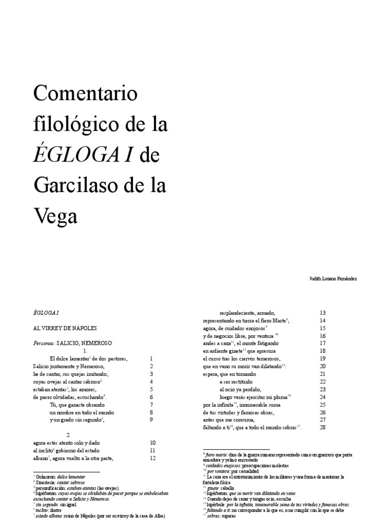 ÉGLOGA I de Garcilaso de La Vega | PDF | Naturaleza