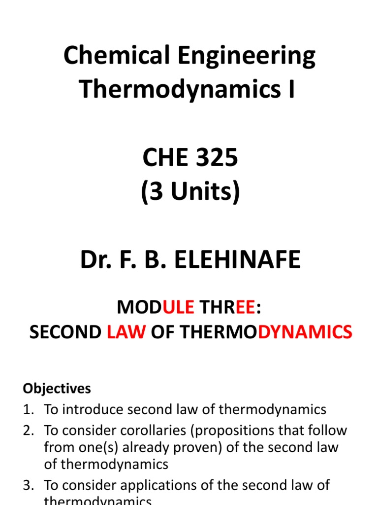 CHE 325 (Module 3) Second Law of Thermo. | PDF | Heat | Heat Pump