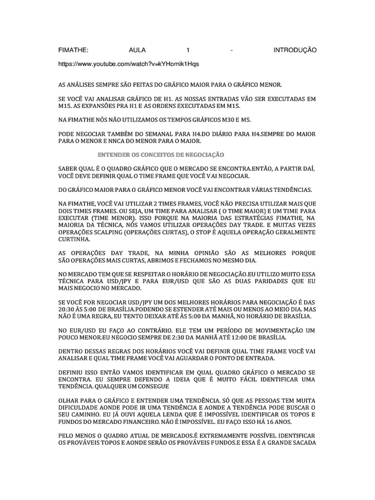 Introdução à Técnica FIMATHE | PDF | Mercado (economia) | Dinheiro