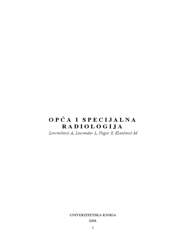 Opca I Specijalna Radiologija | PDF