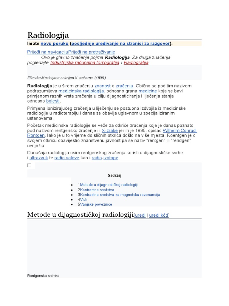 Radiologija Kao Nauka | PDF