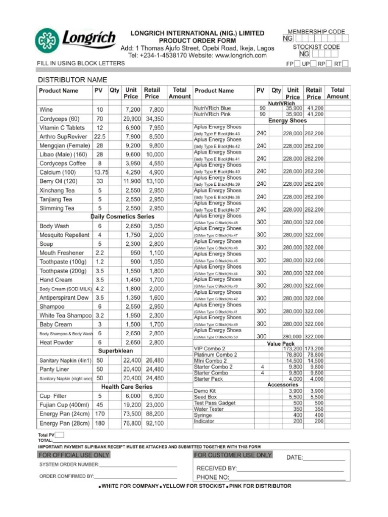 Longrich Products Price List 2020 | PDF