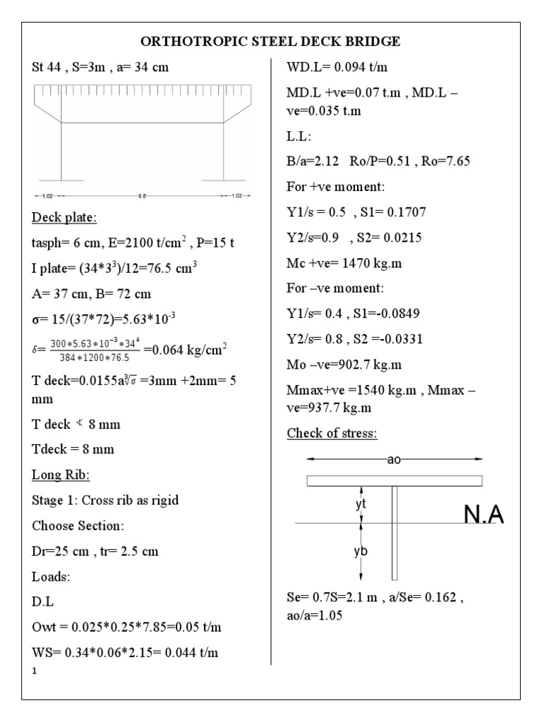 Orthotropic Steel Deck Bridge Analysis | PDF | Civil Engineering ...