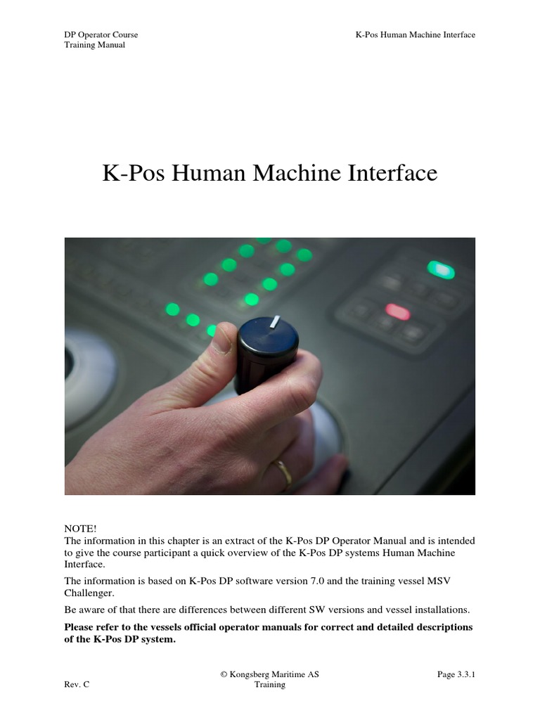 DP Operator Course K-Pos Human Machine Interface Training Manual | PDF ...