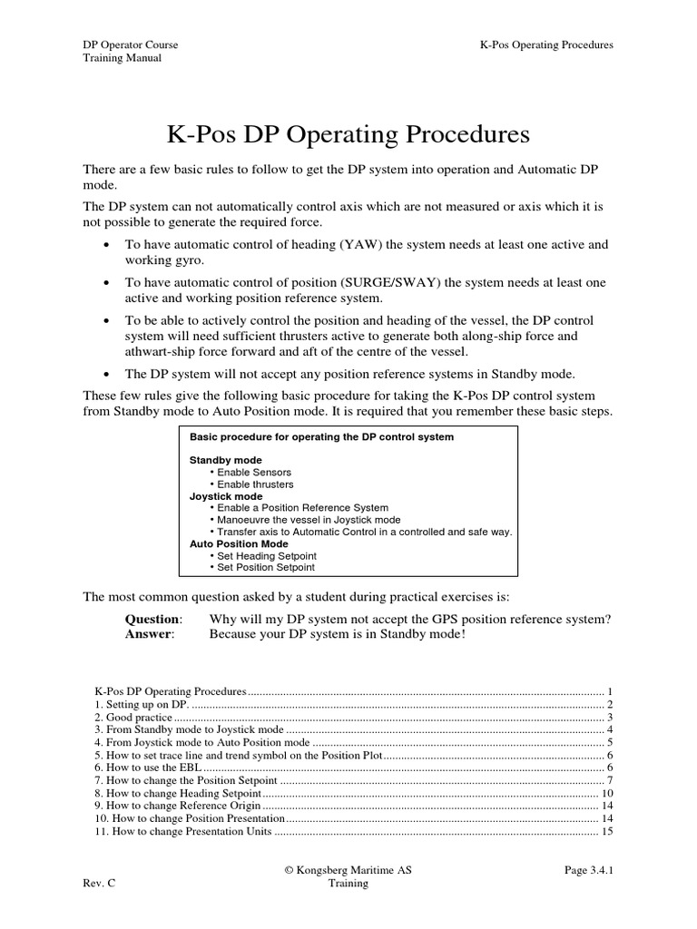 04 Kpos Operating Procedures Rev C | PDF | Speed | Dialog Box