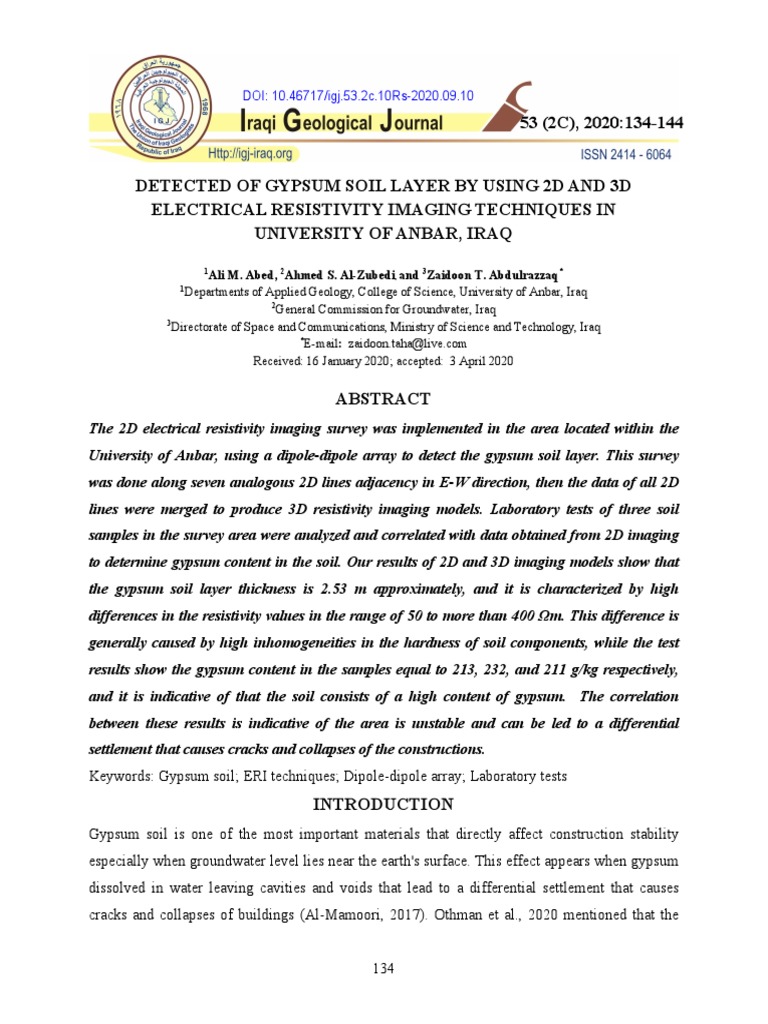 Detected of Gypsum Soil Layer by Using 2D and 3D | PDF | Geotechnical ...