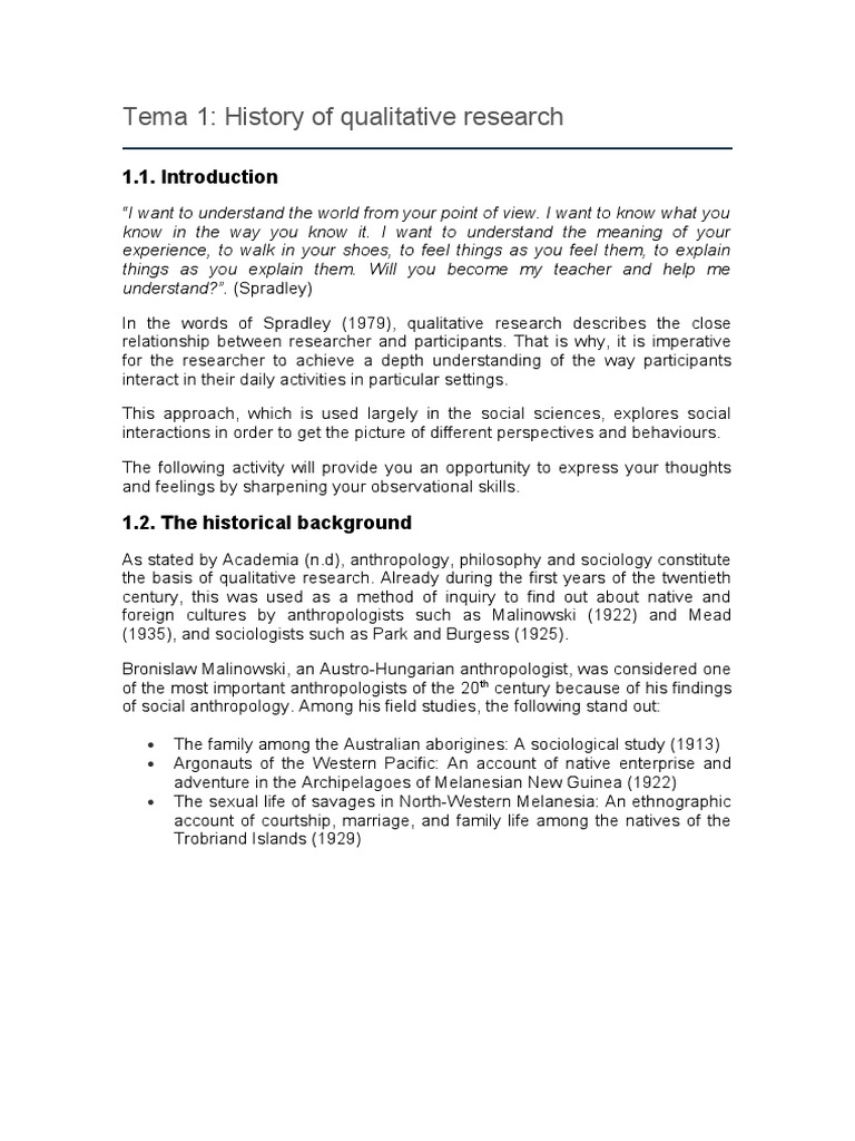 Tema 1: History of Qualitative Research | PDF | Qualitative Research ...