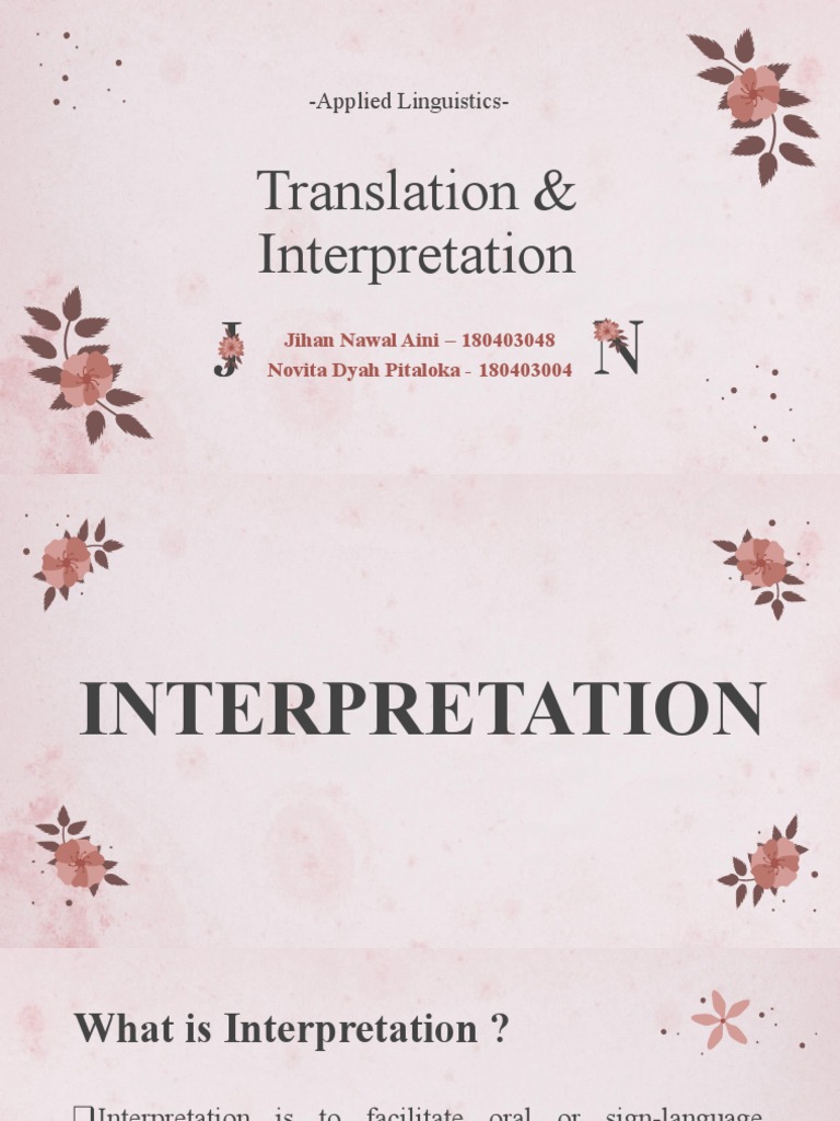 Types of Interpretation Explained | PDF