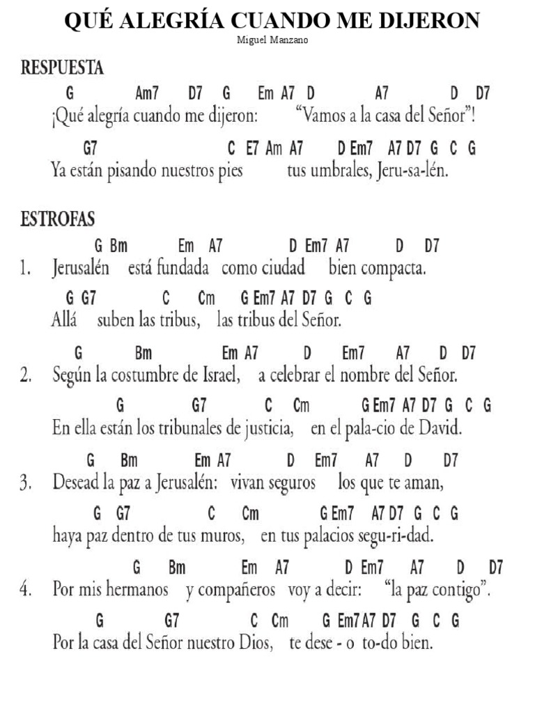 Qué Alegría Cuando Me Dijeron | PDF Qué Alegría Cuando Me Dijeron | PDF