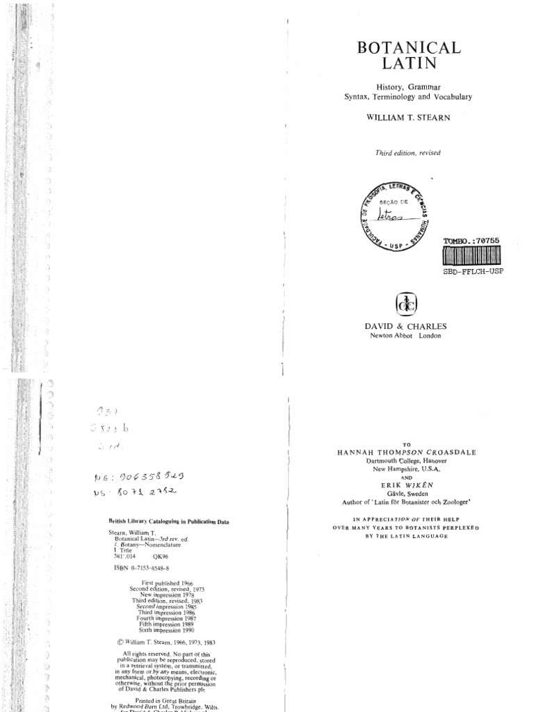 Botanical Latin William Stearn | PDF