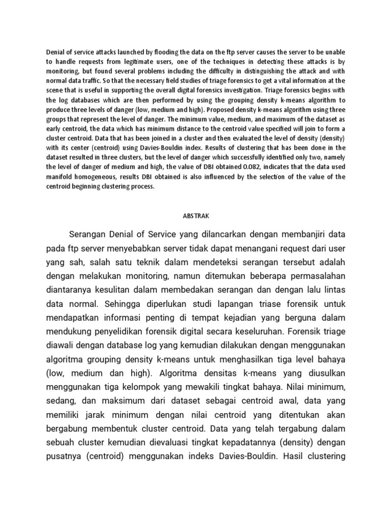 Detecting DDoS attacks using triage forensics and density-based k-means clustering | PDF ...