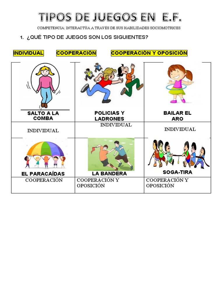 Tipos De Juego Pdf Ocio