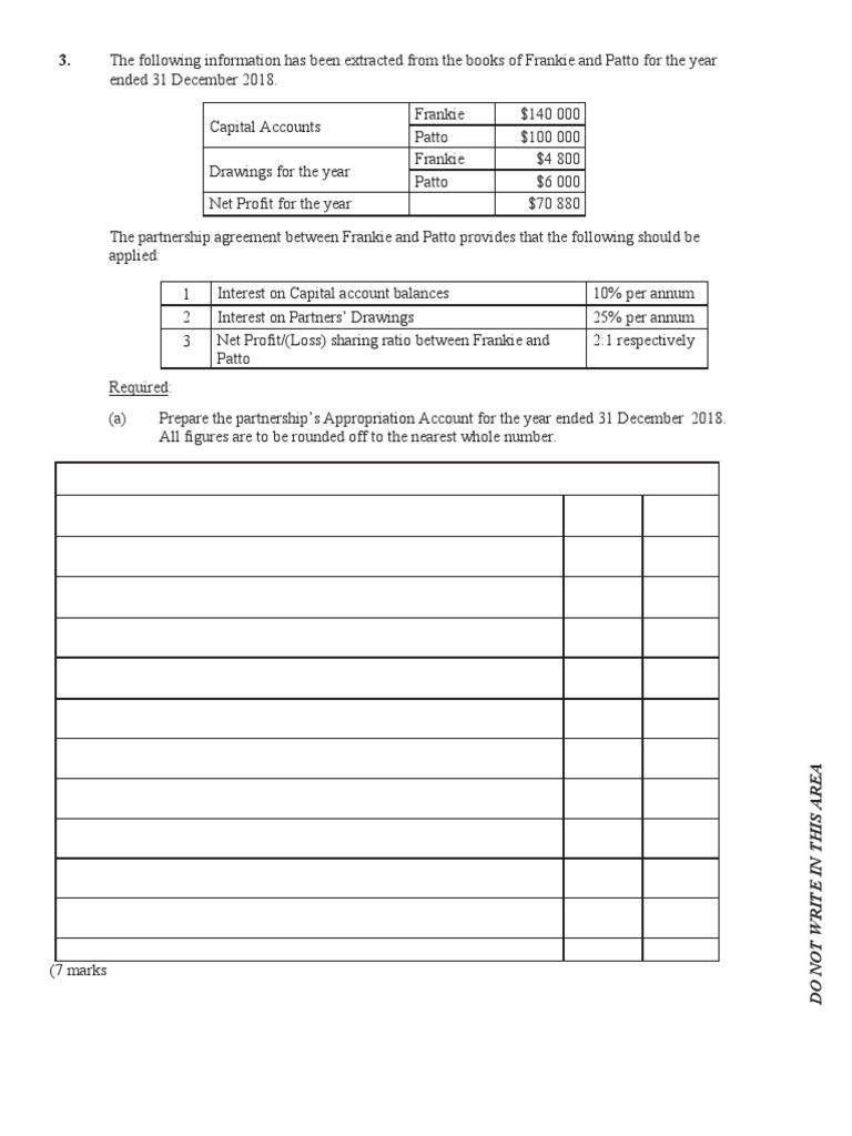 Partnership Appropriation Account Question | PDF