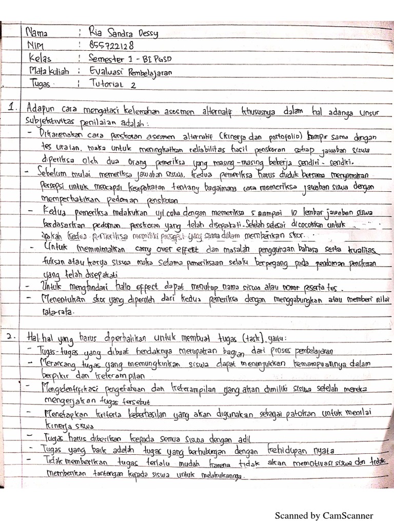 Tugas Tutorial 2 Evaluasi Pembelajaran | PDF