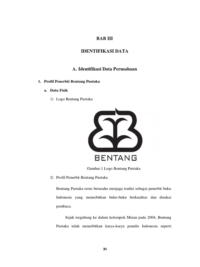 Bab Iii: 1. Profil Penerbit Bentang Pustaka A. Data Fisik | PDF