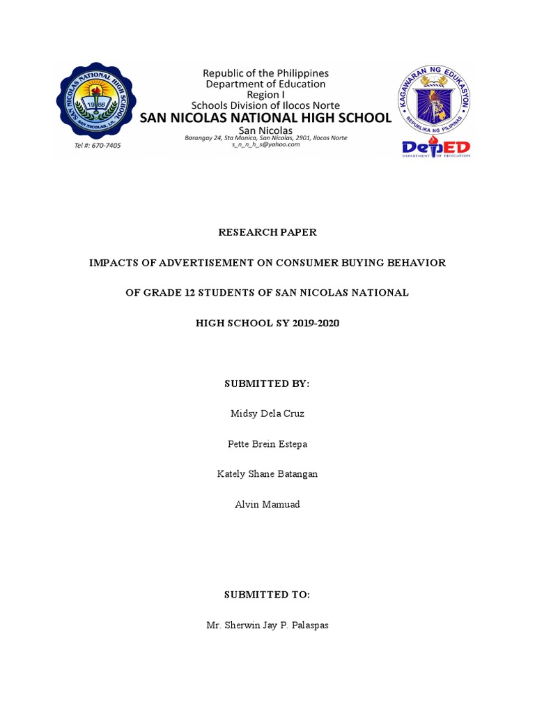 Impact of Ads on Grade 12 Buying Behavior | PDF | Consumer Behaviour ...