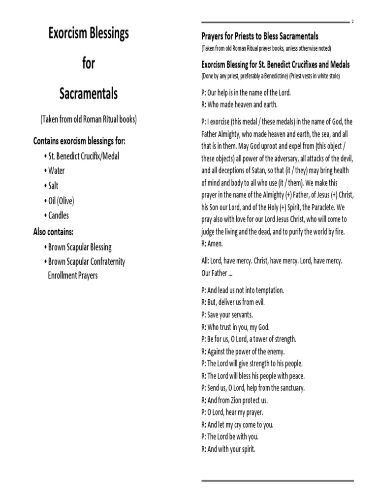 Exorcism Blessings for Sacramentals | PDF | Exorcism | God The Father