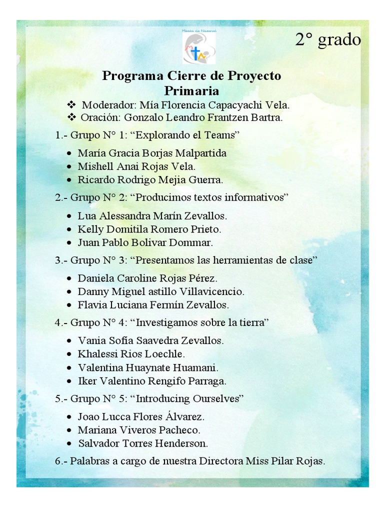 Programa Cierre de Proyecto | PDF