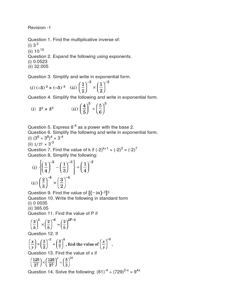 Frade 8 Recap Power and Exponent | PDF | Computers