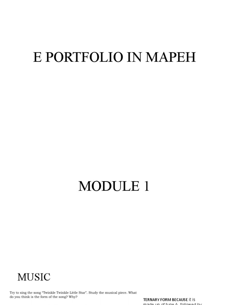 E-Portfolio in MAPEH Overview | PDF