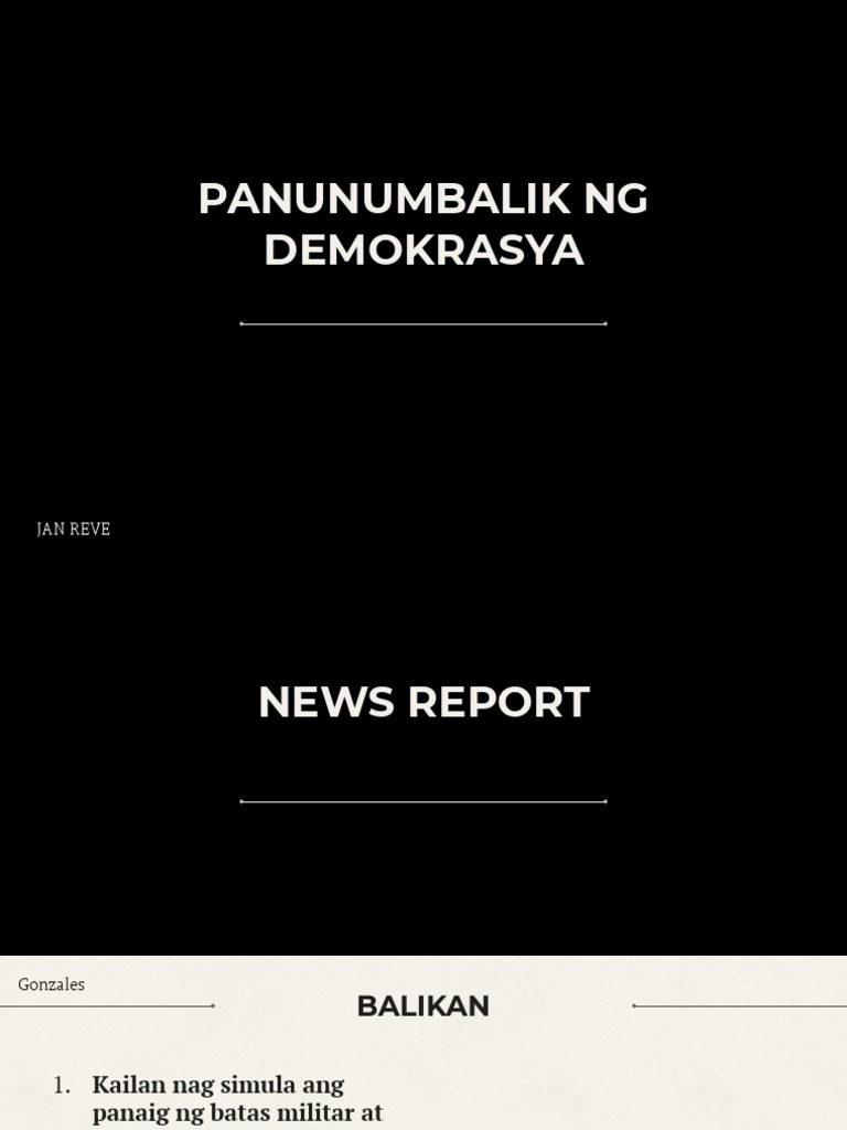 Panunumbalik NG Demokrasya | PDF