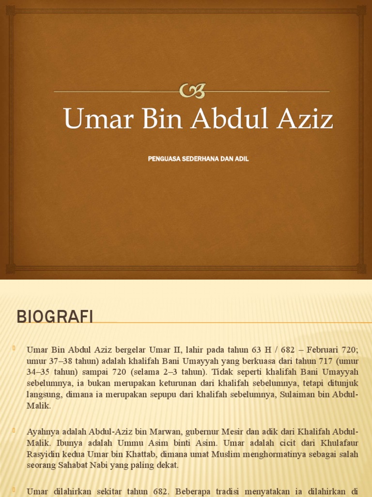 Biografi Singkat Khalifah Umar II | PDF