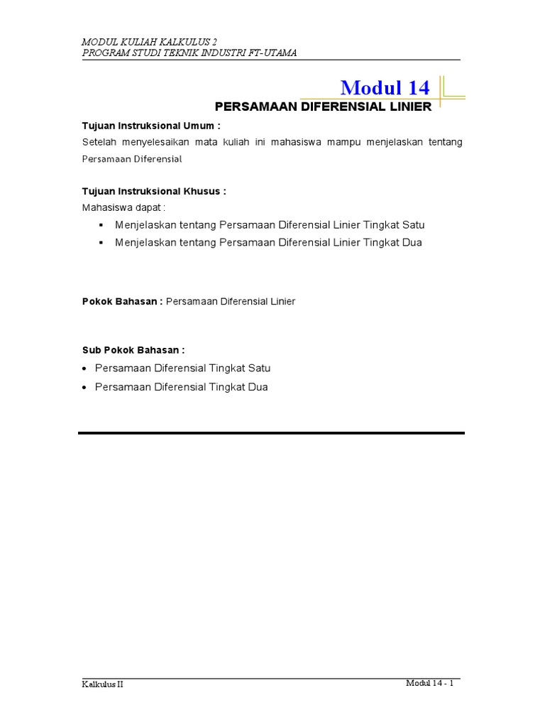Kalkulus 2 Modul - 14 | PDF