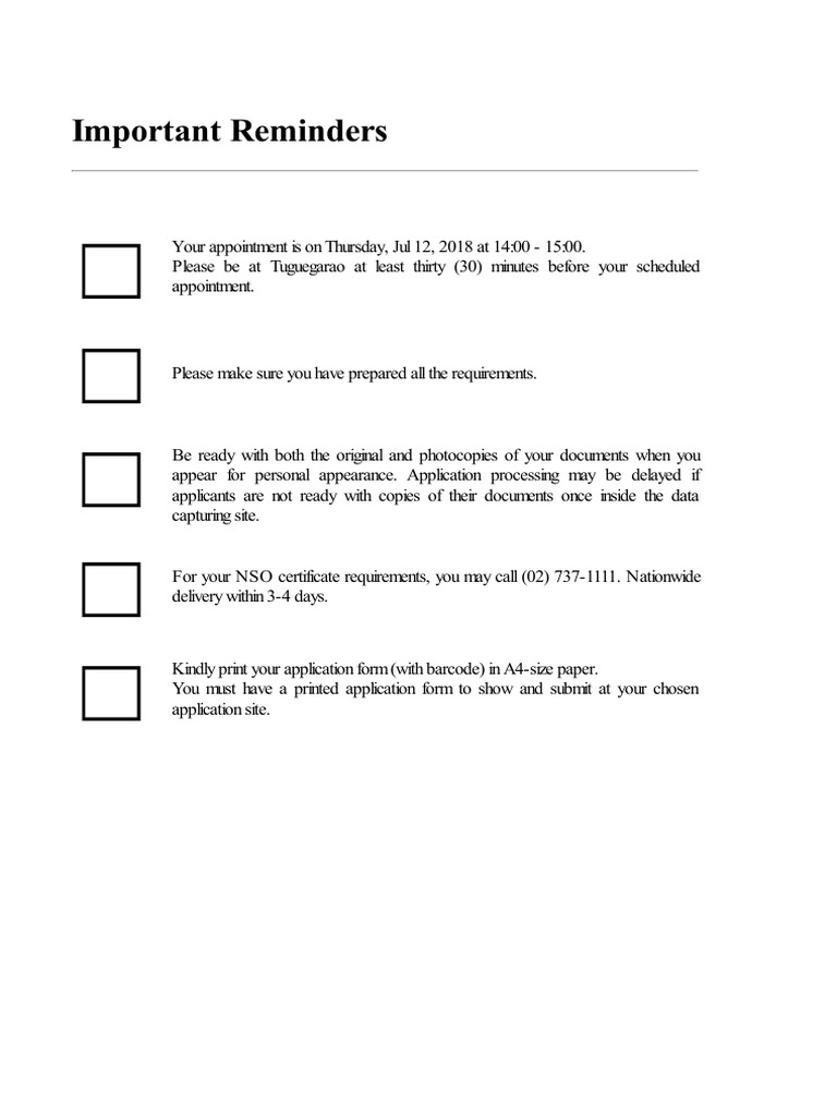 Important Reminders | PDF | Passport | Citizenship