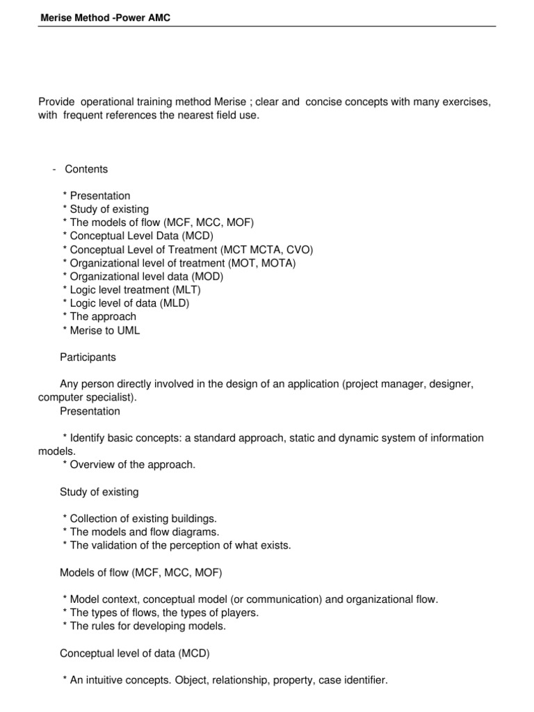 Merise Method Power Amc | PDF | Conceptual Model | Unified Modeling ...