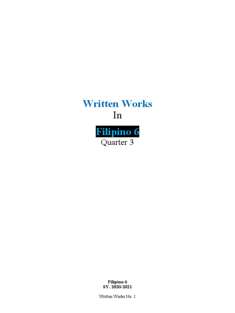 Written Works in Filipino 6 | PDF