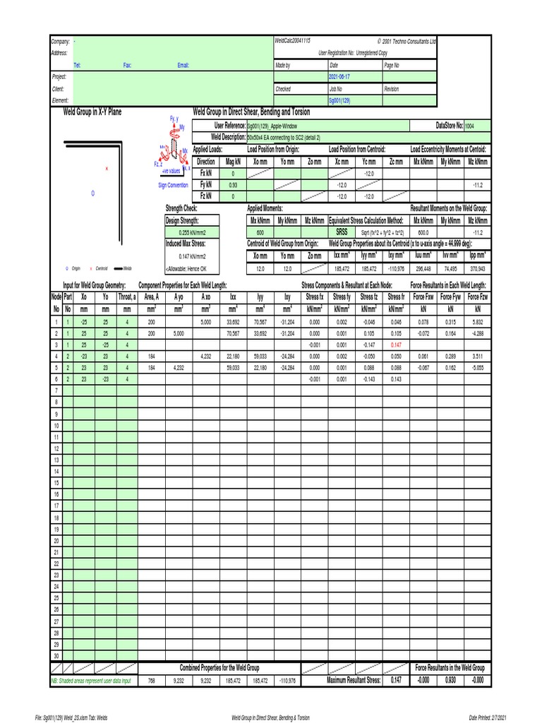 Detail 2 - Weld Analysis 2 | PDF | Space | Continuum Mechanics