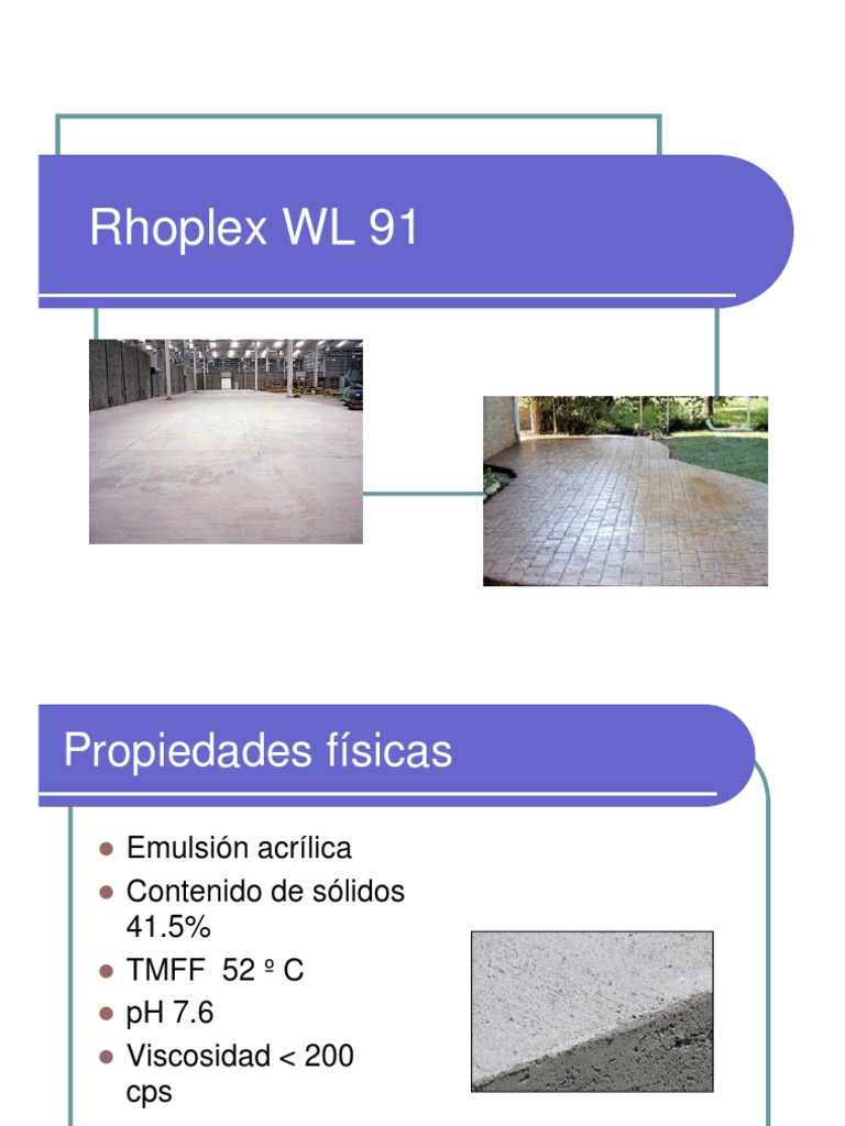 Emulsión Acrílica Rhoplex WL 91 | PDF | Tecnología