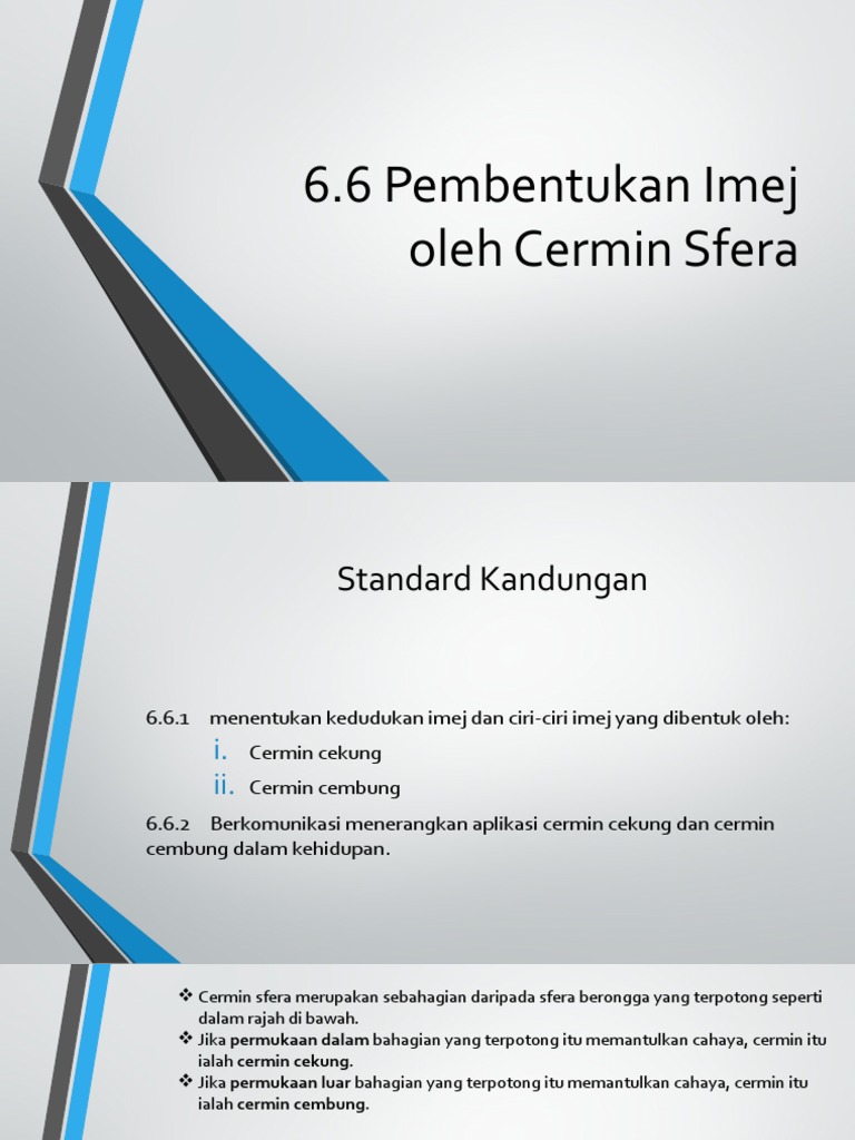 6.6 Pembentukan Imej Oleh Cermin Sfera | PDF