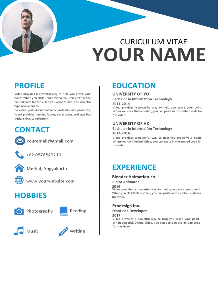 Free CVResume CV Format Editing Mode Make A Professional CV | PDF ...