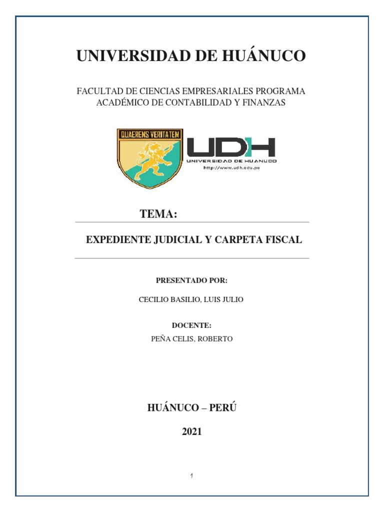Expediente Judicial y Carpeta Fiscal | PDF | Procedimiento Criminal ...