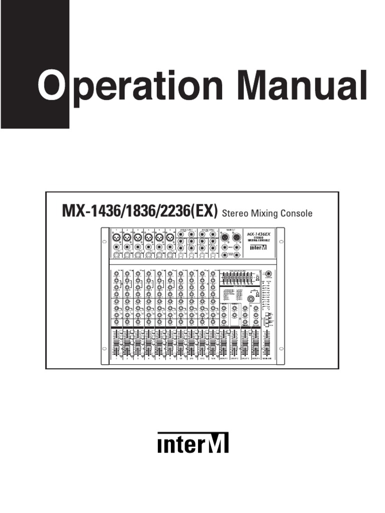 InterM MX 2236 EX Operation Manual English | PDF | Equalization (Audio) | Microphone