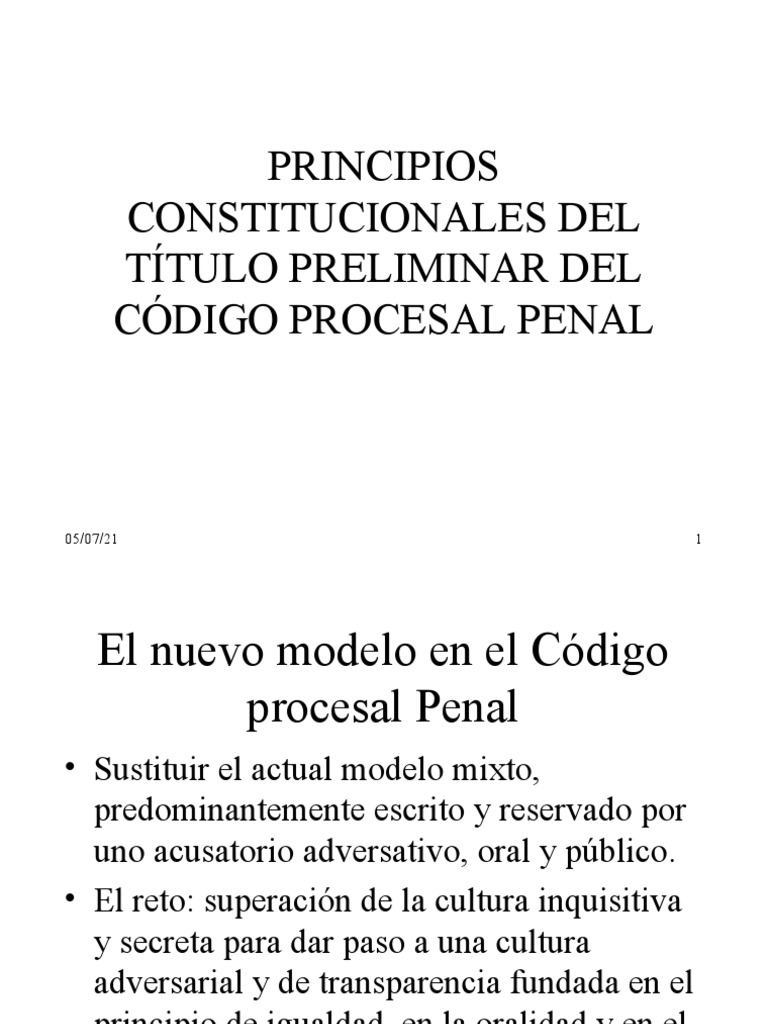 Principios Del NCPP | PDF | Procedimiento Criminal | Derecho penal