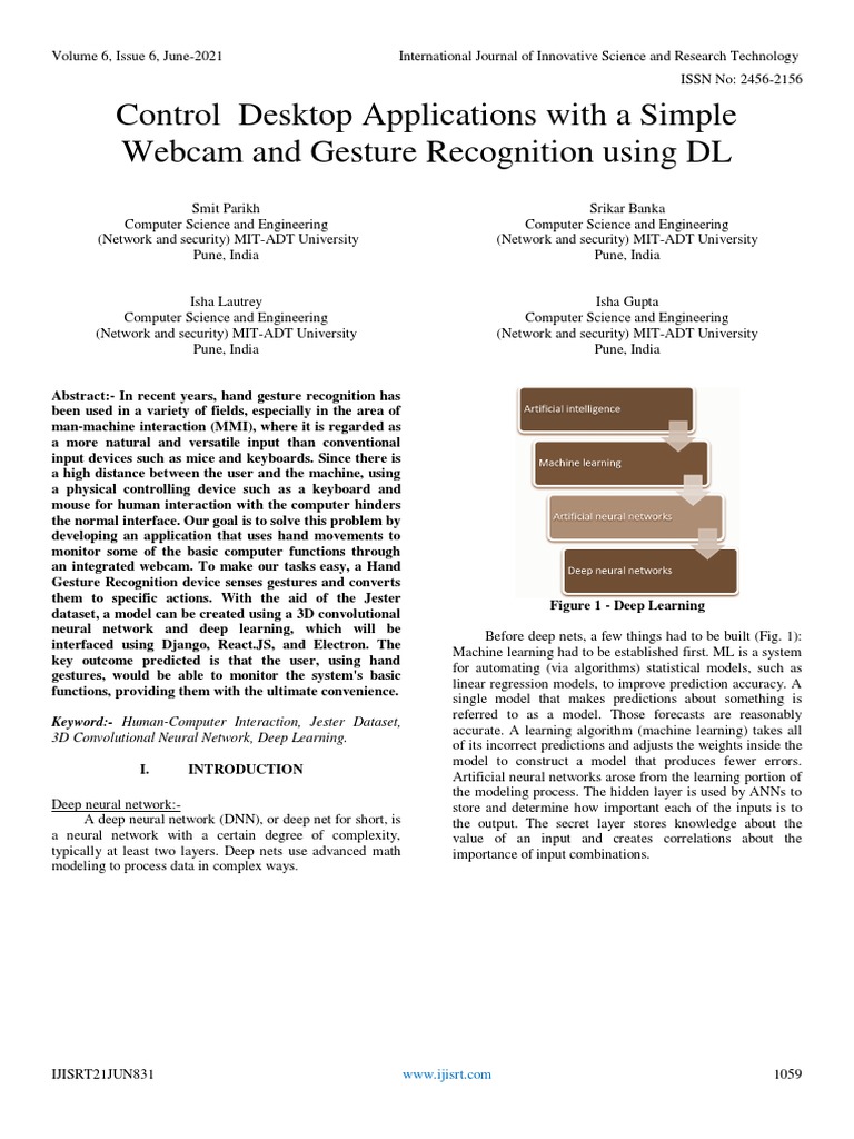 Gesture Control for Desktop Apps | PDF | Deep Learning | Artificial ...