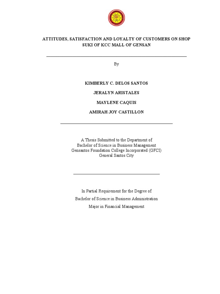 Final Bsba Thesis | PDF | Consumer Behaviour | Customer Satisfaction