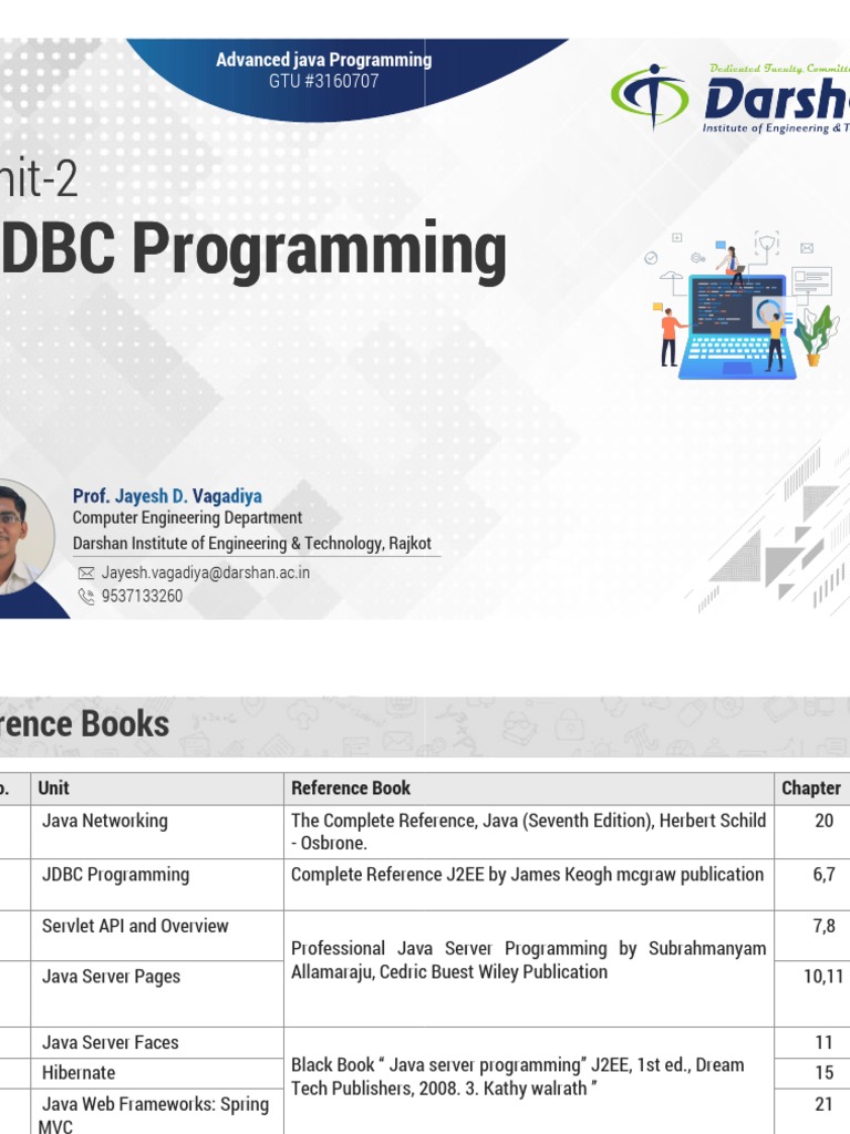 Unit Unit - 22: JDBC Programming JDBC Programming JDBC Programming JDBC Programming | PDF ...