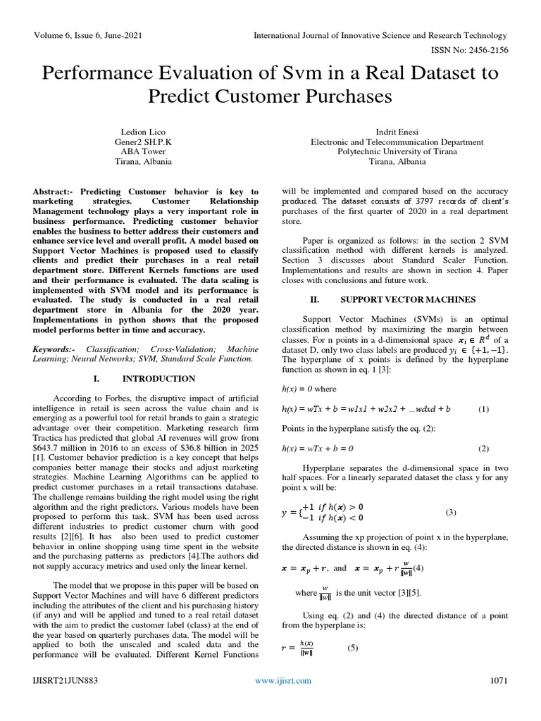 SVM Model for Predicting Purchases | PDF | Support Vector Machine ...