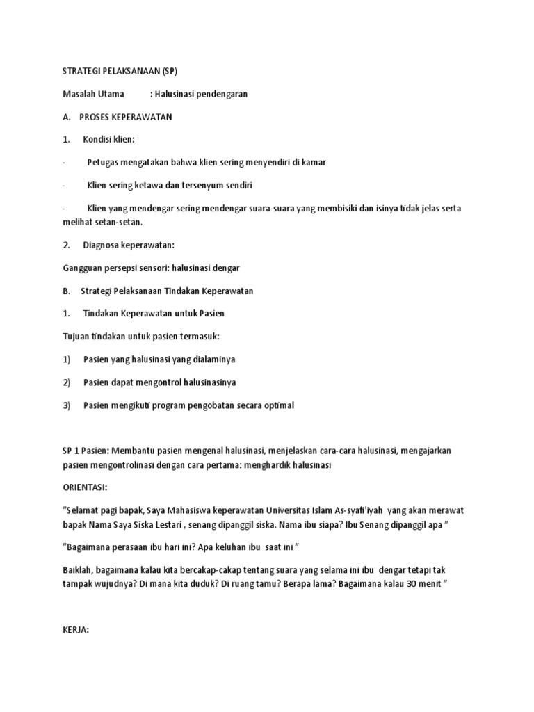 SP 1 Halusinasi (Siska) | PDF