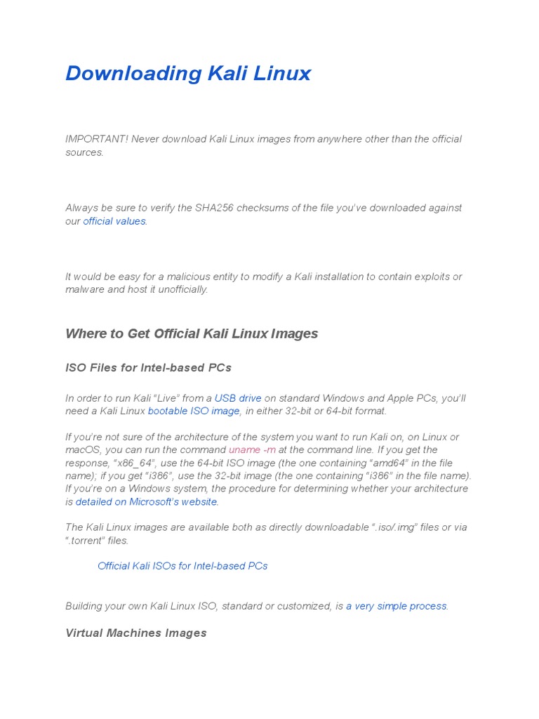 Downloading Kali Linux | PDF | Linux | Microsoft Windows