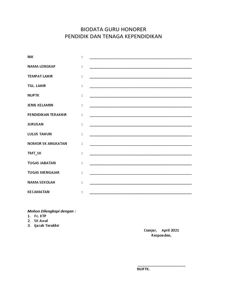 Pendataan Guru Honorer - 2021 | PDF | Karier & Perkembangan | Bisnis