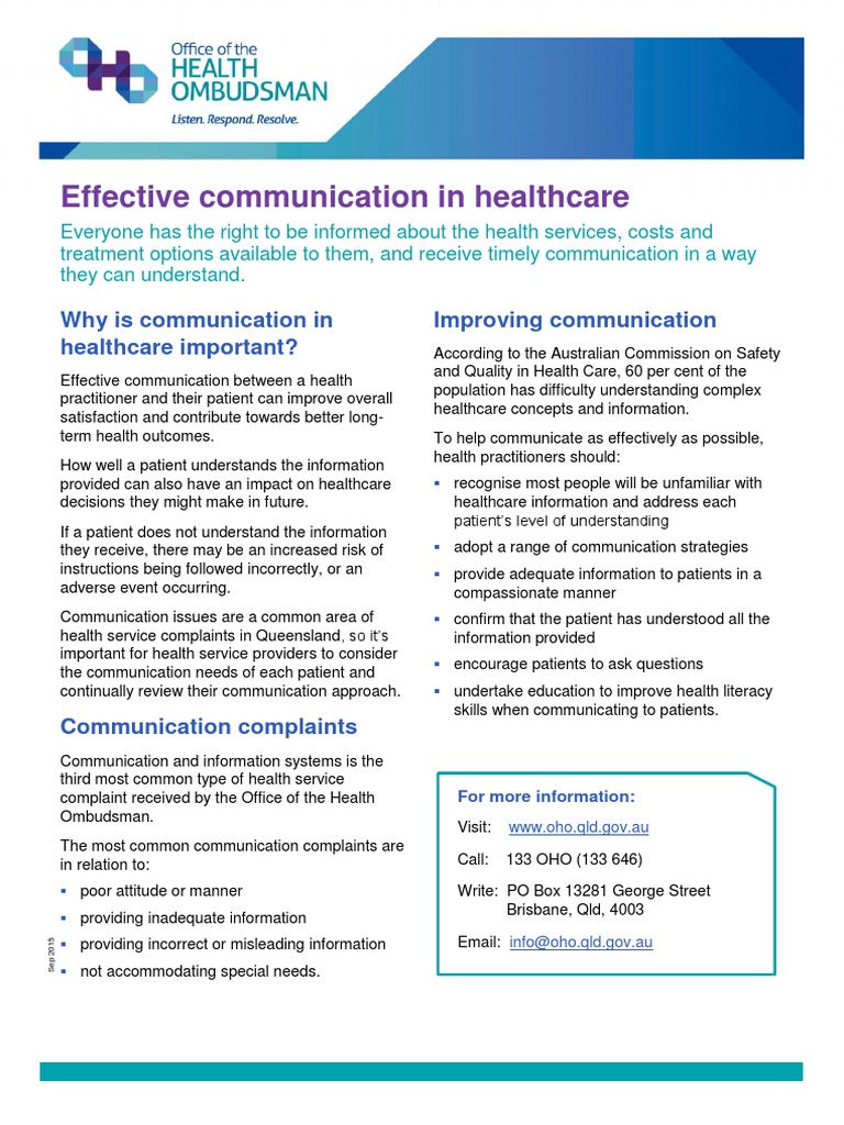 Healthcare Communication Guide | PDF | Patient | Health Care